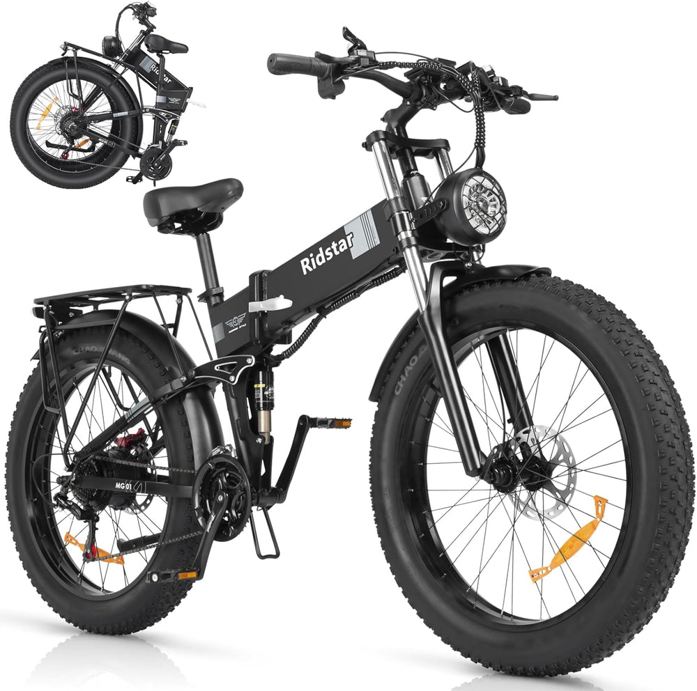 Ridstar DC26 2000W Folding Fat Tire Mountain Electric Bike