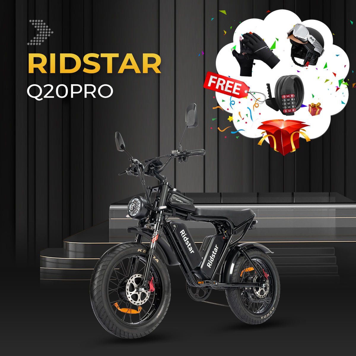 Ridstar Q20Pro 2000W Dual Battery/Motor Fat Tire Ebike