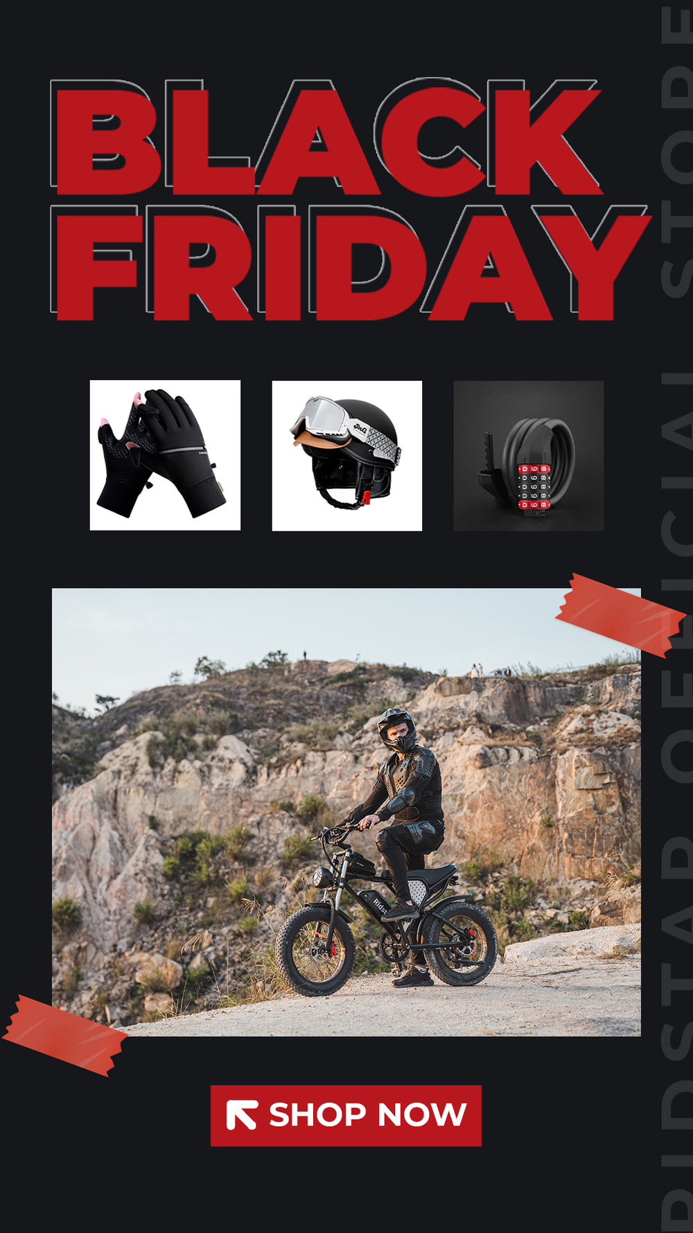 Ridstar Q20/DC26/H20 48V 20AH Removable Electric E-Bike Battery